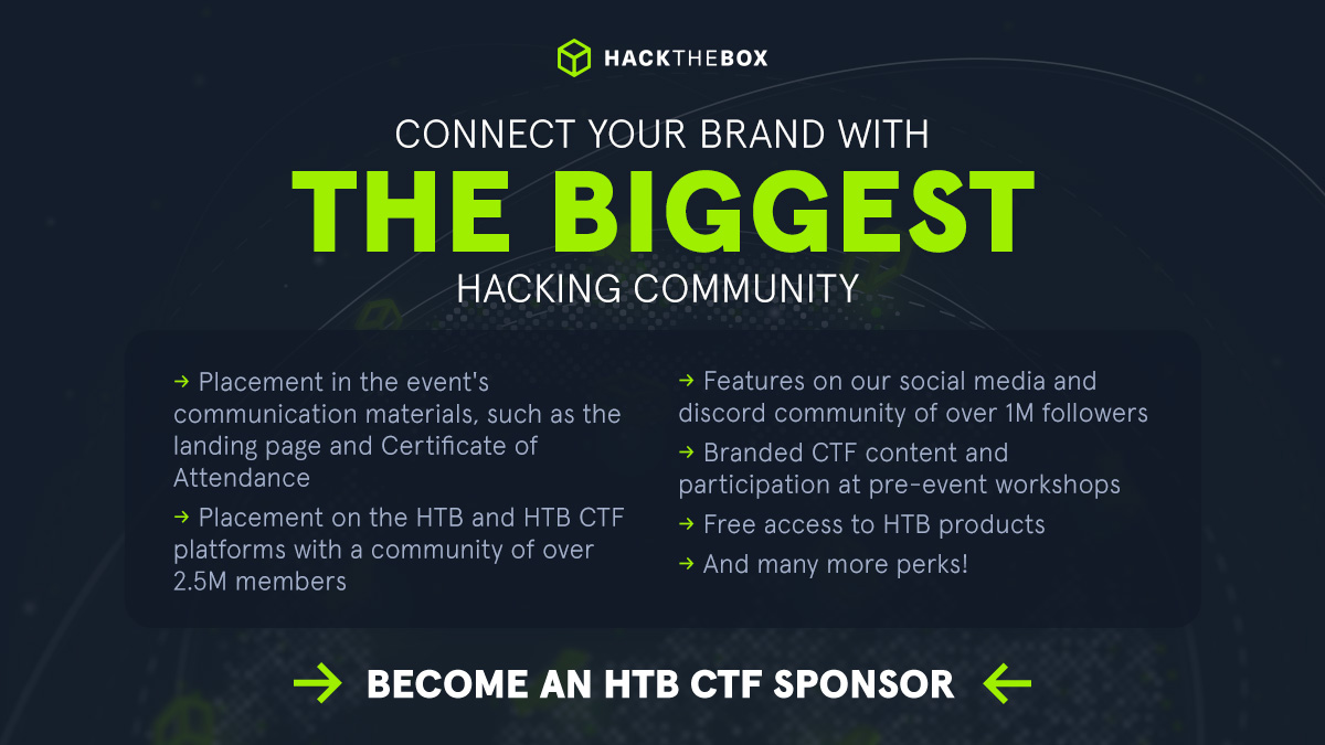 Join our team of sponsors | HTB CTF Events 2025